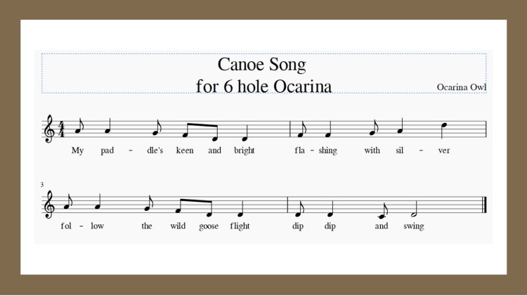 Canoe Song no note names – Ocarina Owl